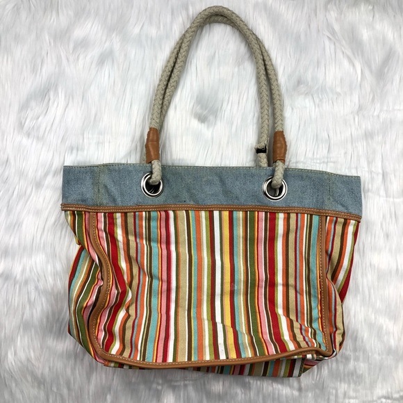Rosetti | Bags | Vintage Rosetti Reversible Chambray Striped Bag | Poshmark